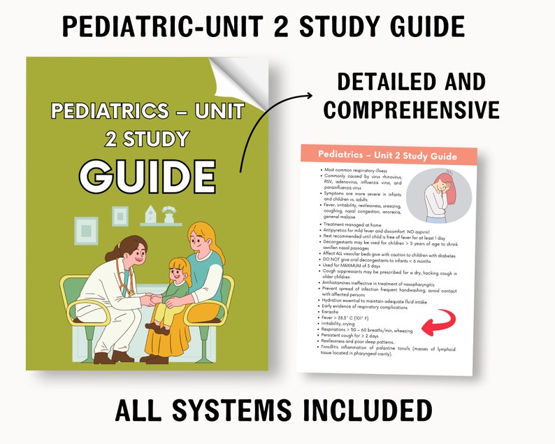 Pediatrics Nursing Study Guide Bundle 2024, Nursing Notes, Nursing ...