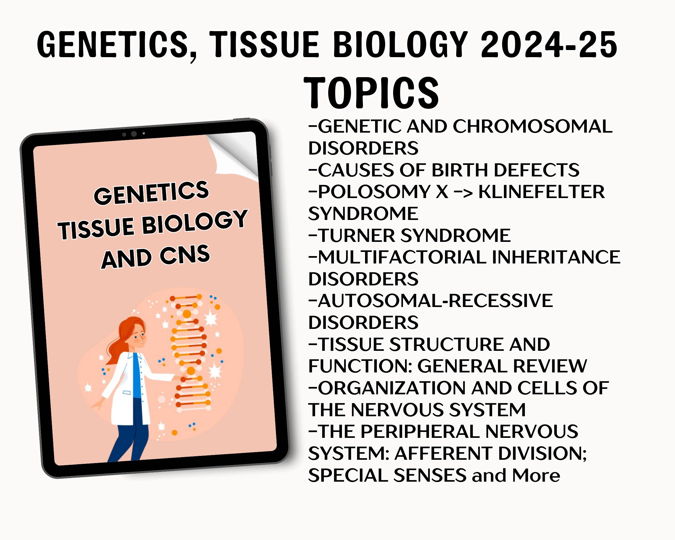Genetics Tissue Biology and CNS Nursing Notes 2024, Nursing Study Guide ...