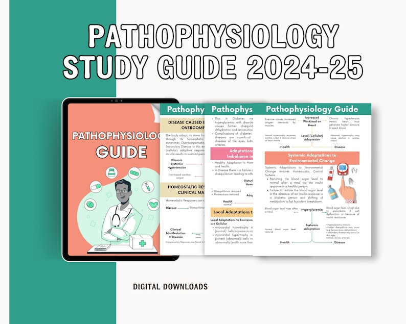Pathophysiology Study Guide Bundle: Nursing School Notes (PDF & PNG) - Etsy