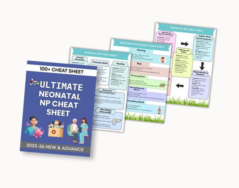 Neonatal NP Cheat Sheet | NICU Nursing Quick Reference Guide | 100 ...