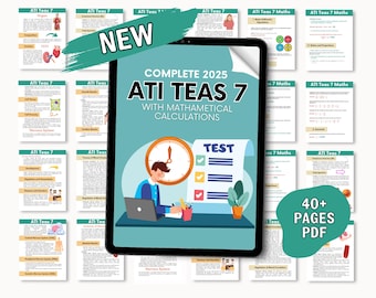 ATI TEAS 7 Study Guide Excluding MATH - Etsy