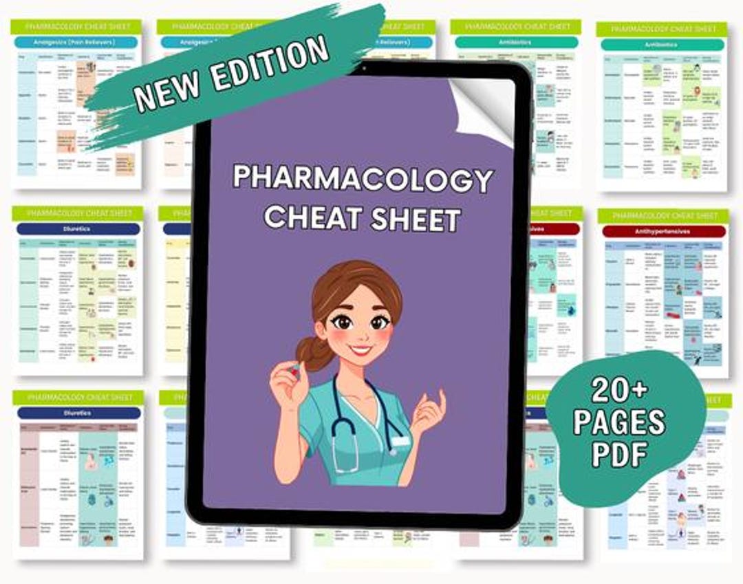 Pharmacology Cheat Sheet Bundle, Nursing School Study Guide (PDF) - Etsy