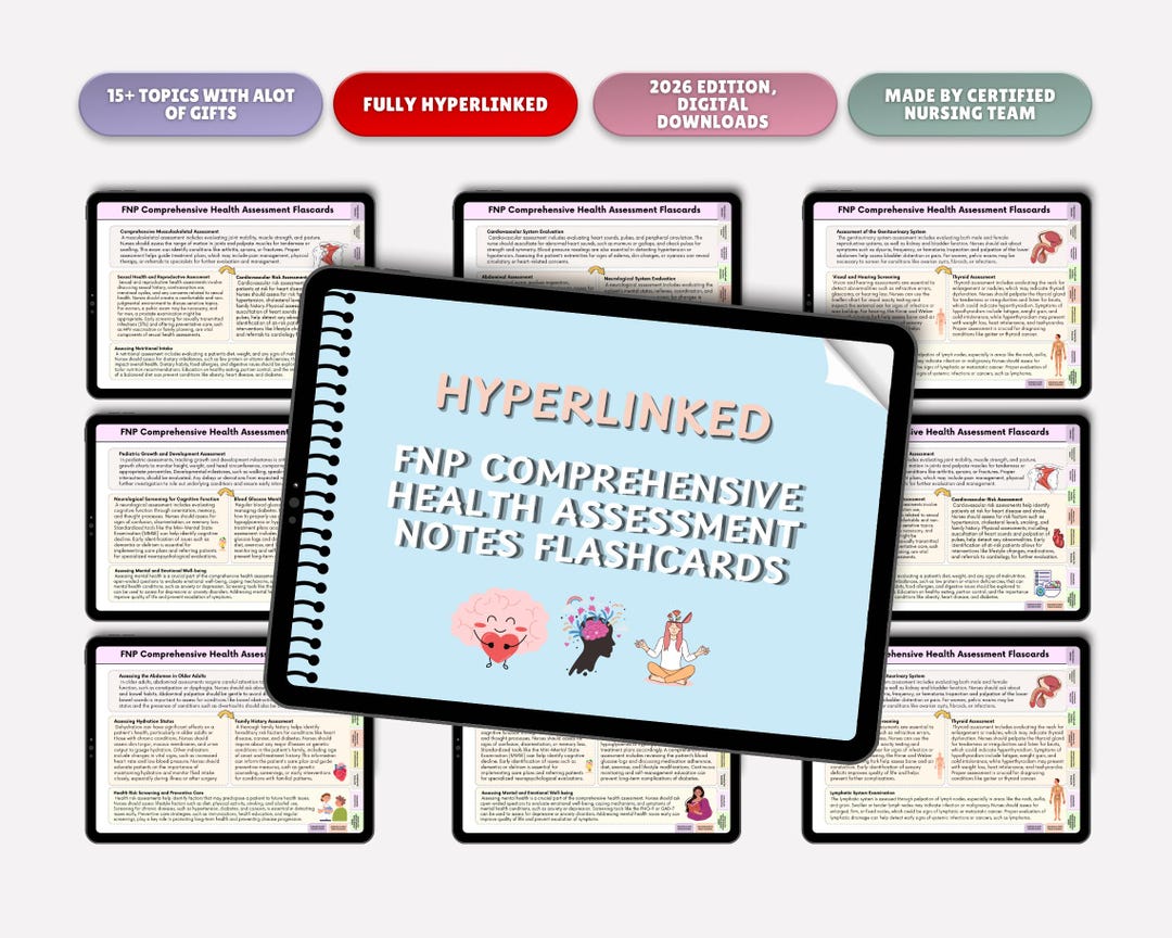 FNP Comprehensive Health Assessment Notes Flashcards – Study Tool for ...