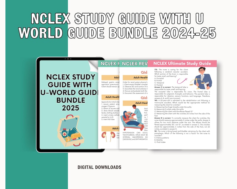 NCLEX Study Guide & Uworld Bundle: Nursing Exam Prep (PDF) - Etsy