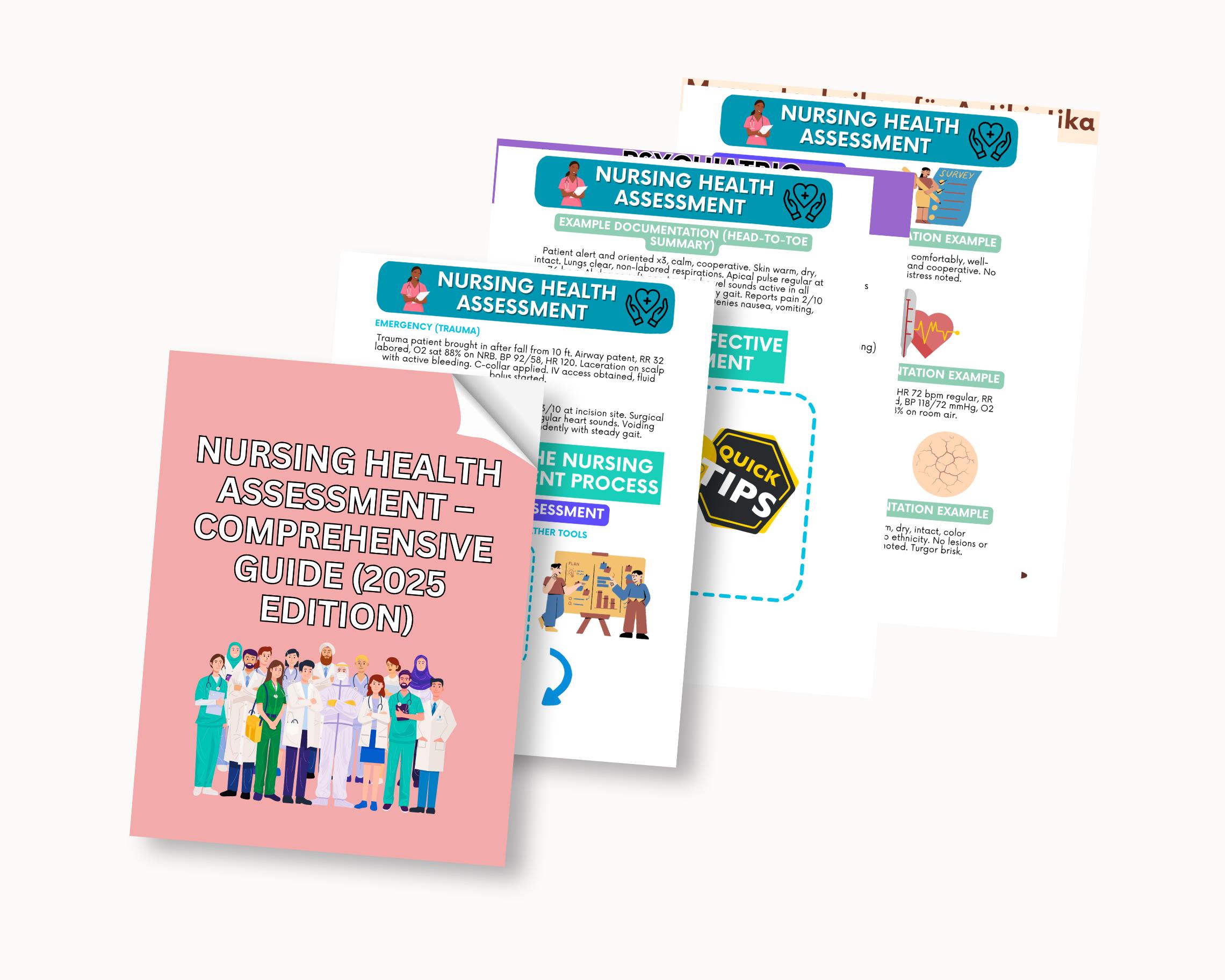 Nursing Health Assessment Bundle: Study Guide & Notes (2025 Digital ...