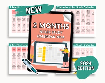 Nclex Study Calendar Template - Etsy Canada