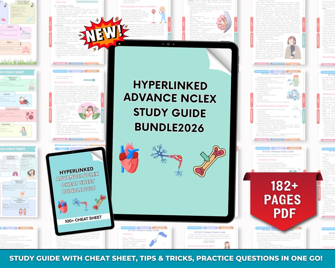 NCLEX Study Guide | 180 Pages, Cheat Sheets & Practice Questions ...