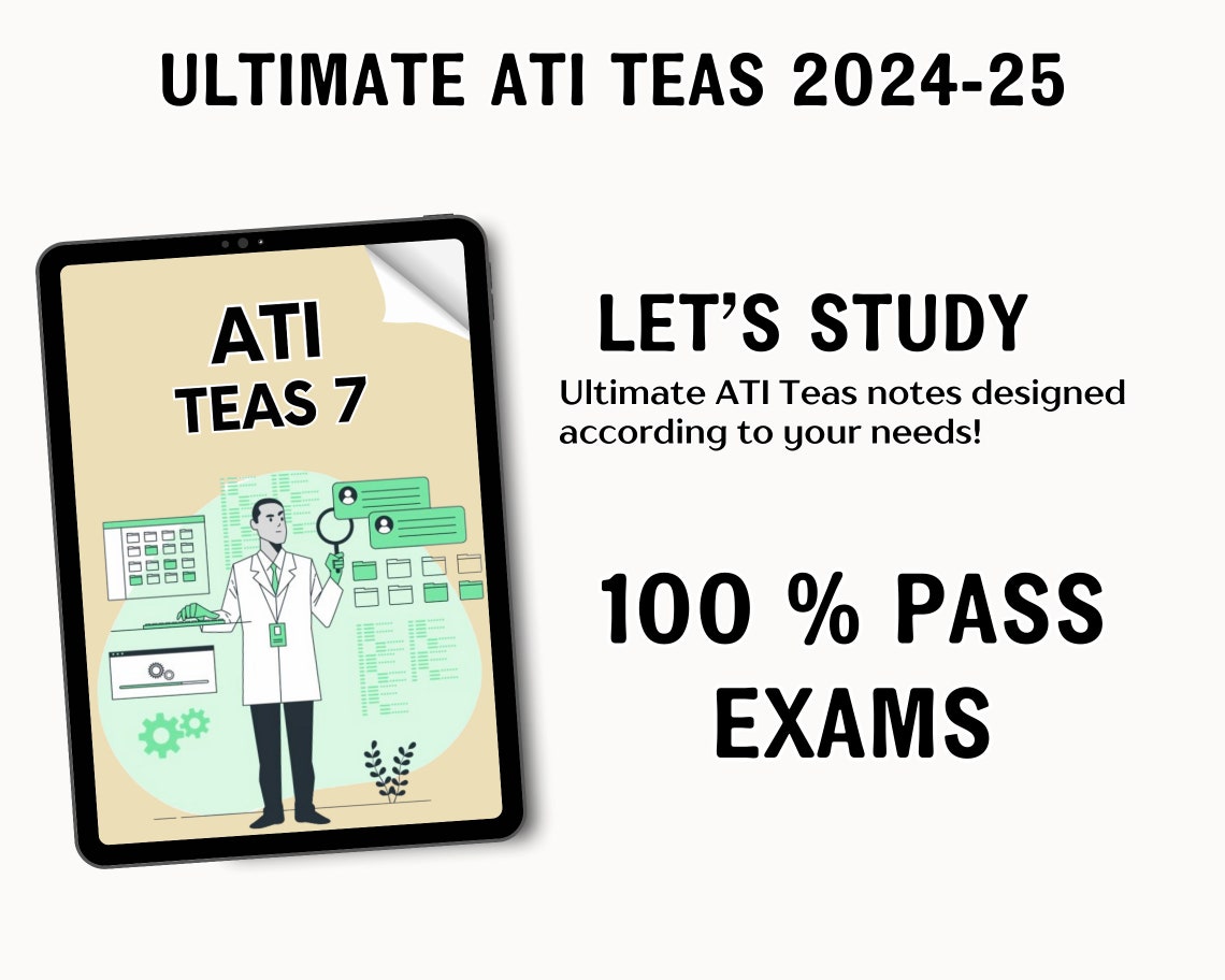 ATI TEAS 7 Study Guide 2023-2025: Colorful Illustrations (digital ...