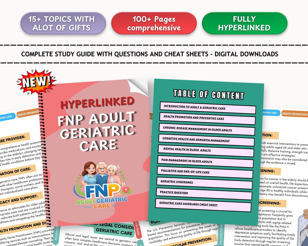 Hyperlinked FNP Adult Geriatric Care Study Guide | Practice Questions ...