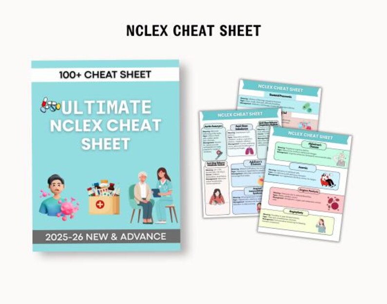 NCLEX Cheat Sheet Bundle 2025-26: Nursing Study Guide (digital Download ...