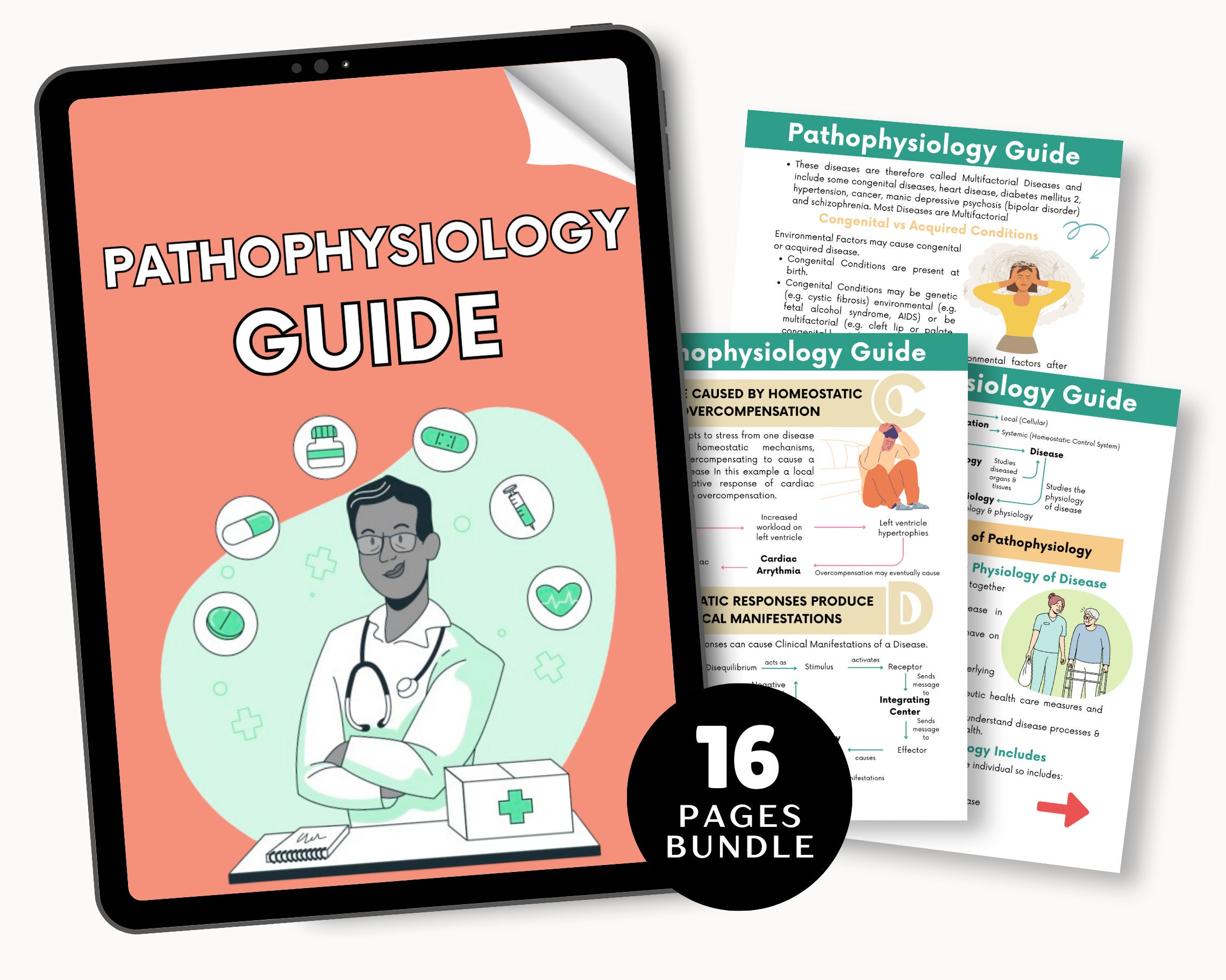 Pathophysiology Study Guide Bundle 70+ Pages, Pathophysiology Nursing ...