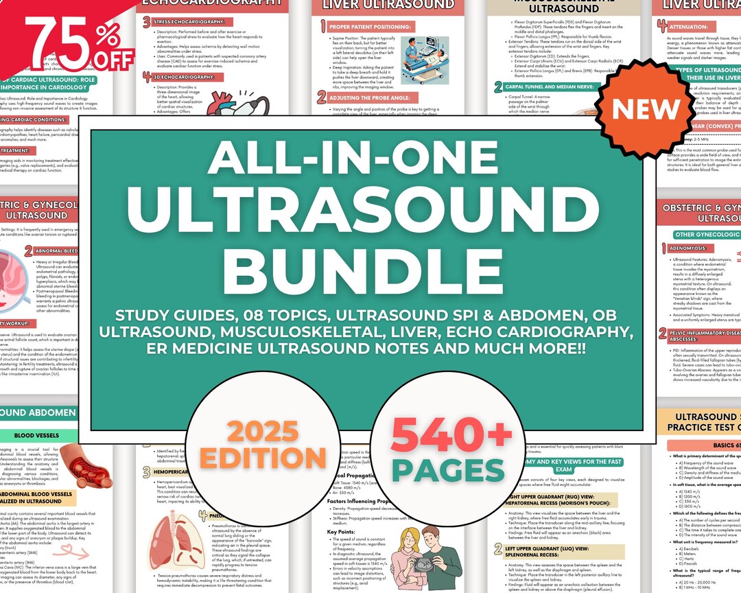 Ultrasound School Study Guide Bundle: SPI, Abdomen, Echo (digital Download) - Etsy