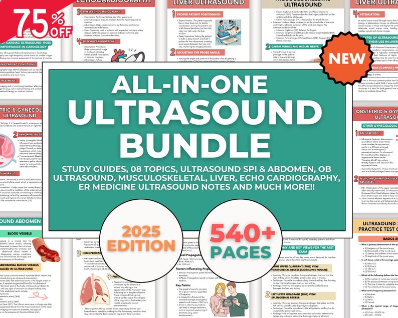 Ultrasound School Study Guide Bundle: SPI, Abdomen, Echo (digital ...