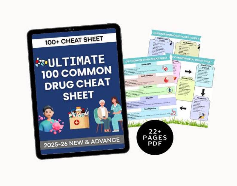 Top 100 Most Common Drugs Cheat Sheet | Quick Medication Reference for ...