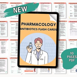 Pharmacology Antibiotic Flashcards Bundle, Nursing Pharmacology ...