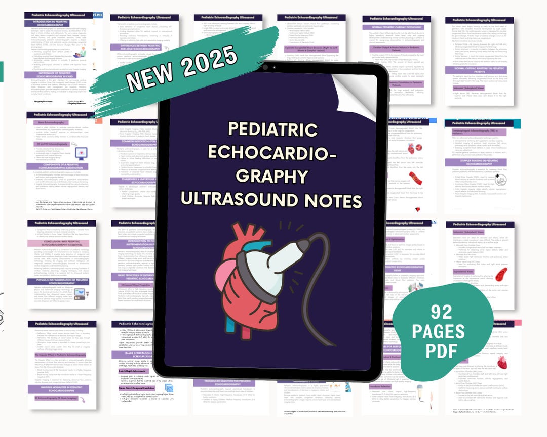 Pediatric Echocardiography Ultrasound Notes | Cardiac Sonography Study ...