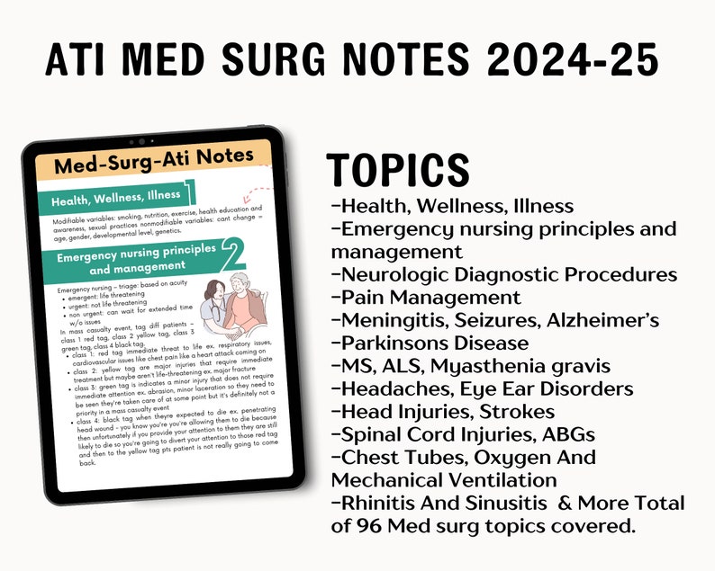 Med-surg Nursing Study Guide 2024-25 (digital Download) - Etsy