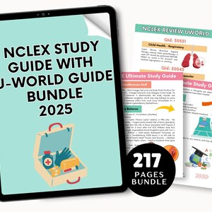 NCLEX Study Guide & Uworld Bundle: Nursing Exam Prep (PDF) - Etsy