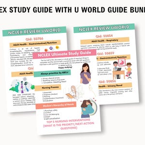 NCLEX Study Guide & Uworld Bundle: Nursing Exam Prep (PDF) - Etsy