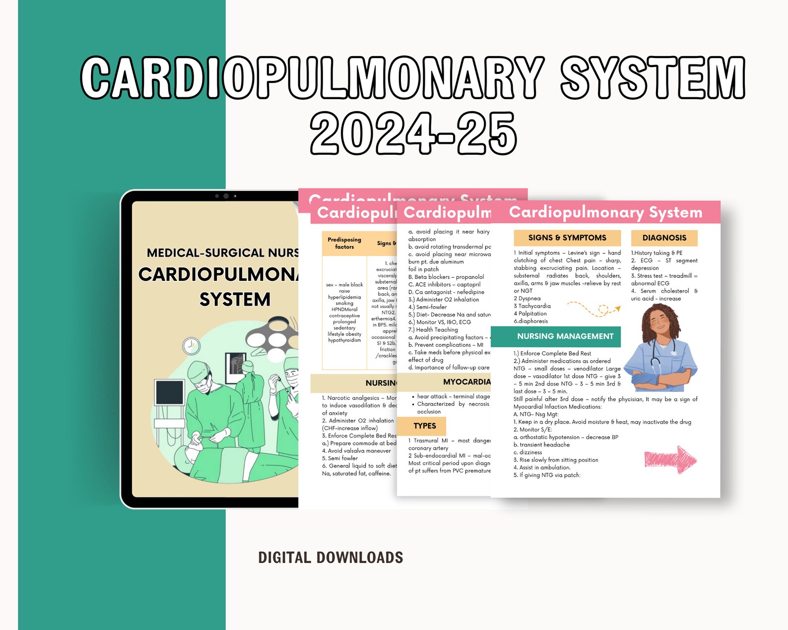 Cardiovascular System A & P Study Guide Nursing Notes the Heart Anatomy ...