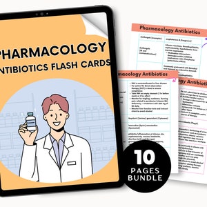 Pharmacology Antibiotic Flashcards Bundle, Nursing Pharmacology ...