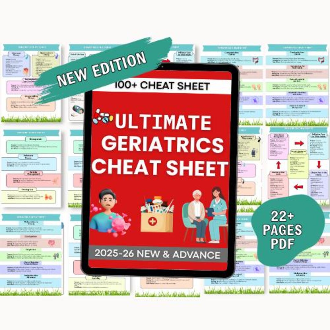 Geriatrics Nursing Bundle 2025–26 | Comprehensive Geriatric Care Cheat ...