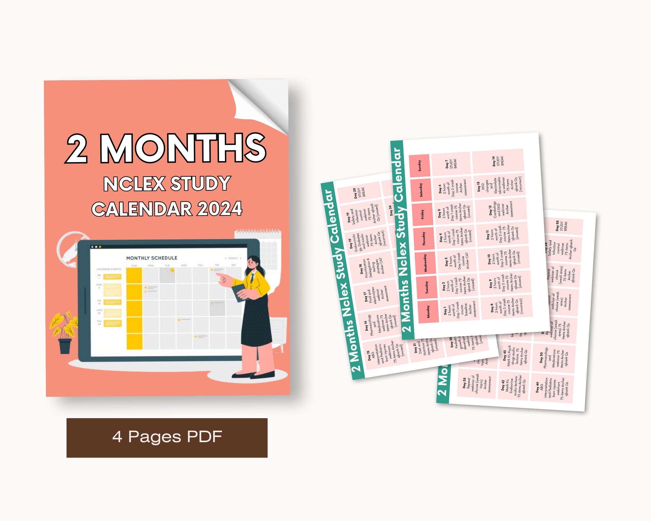 Nclex Study Plan, Nclex Prep 2 Months, Nclex Study Schedule, Nclex ...