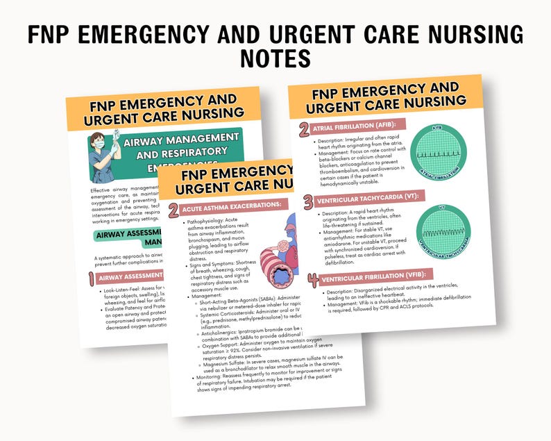 FNP Emergency & Urgent Care Nursing Notes: Study Guide (digital PDF) - Etsy