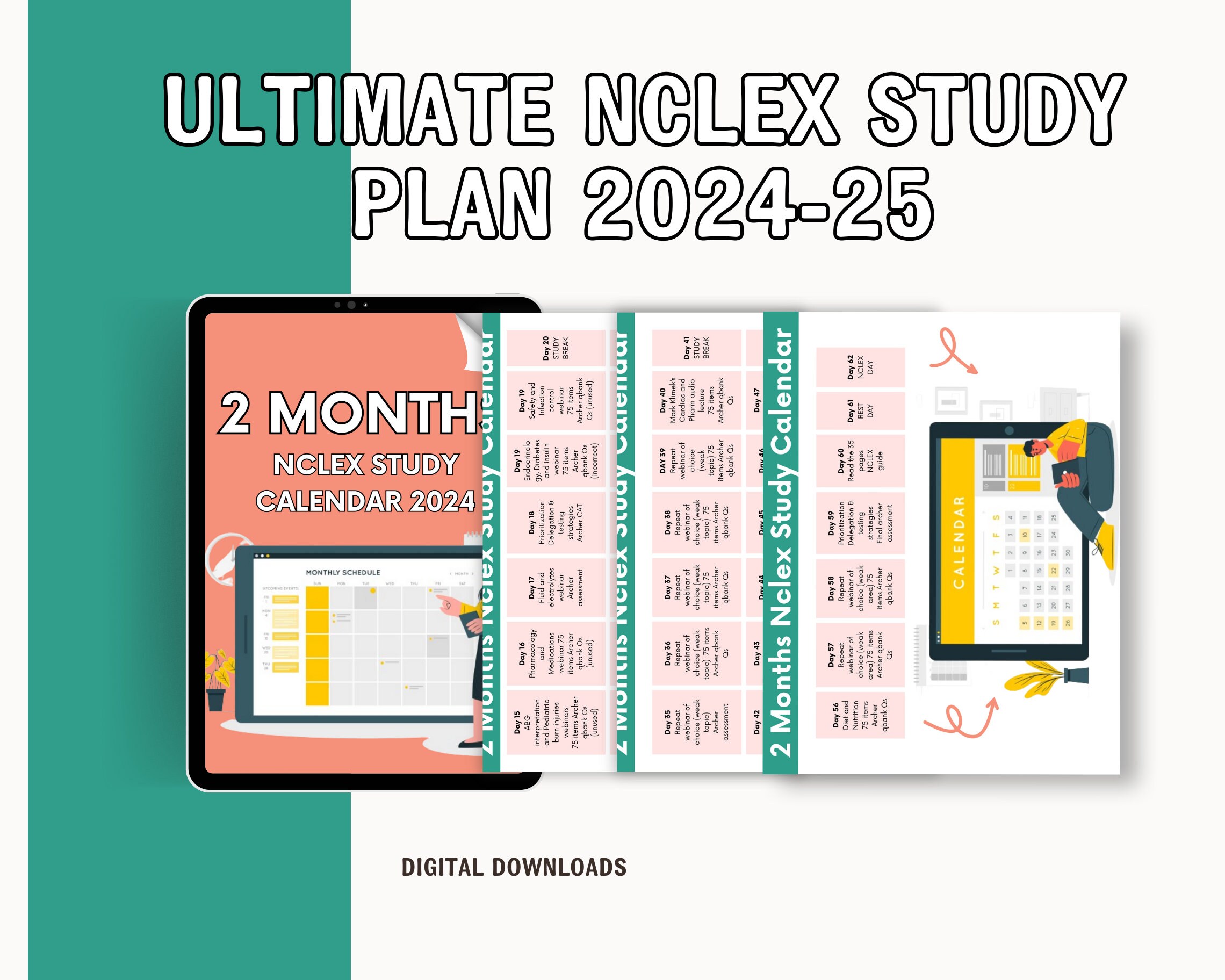Nclex Study Plan, Nclex Prep 2 Months, Nclex Study Schedule, Nclex ...