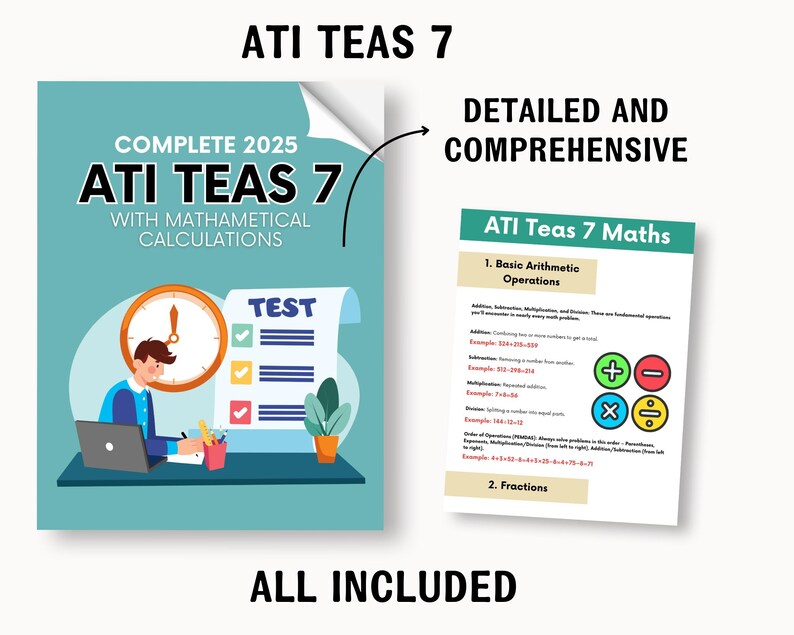 ATI TEAS 7 Study Guide 2024: Nursing School Notes (digital Download) - Etsy