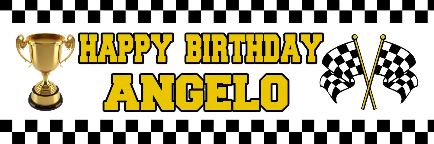 Checkered Flag Birthday Banner, Race Car Birthday Banner, Any Name ...