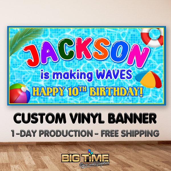 Pool Party Banner - Etsy