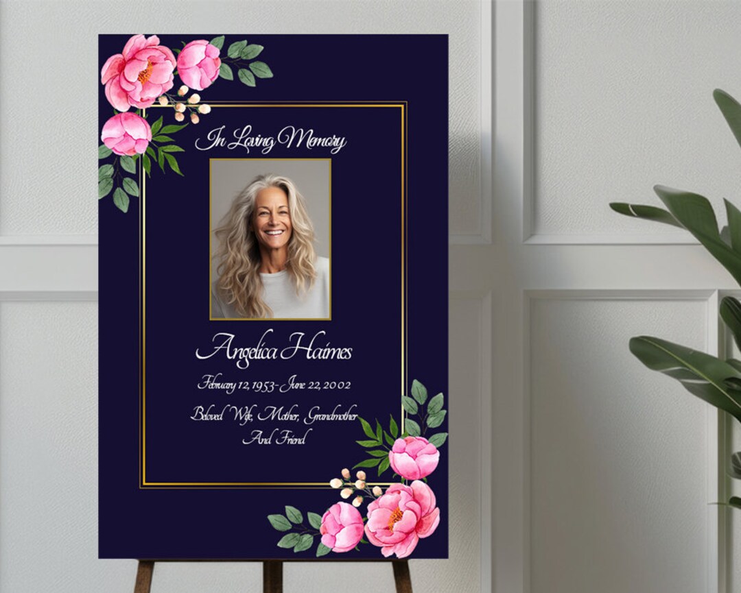 Funeral Welcome Sign, Memorial Photo Board, Celebration of Life Sign ...