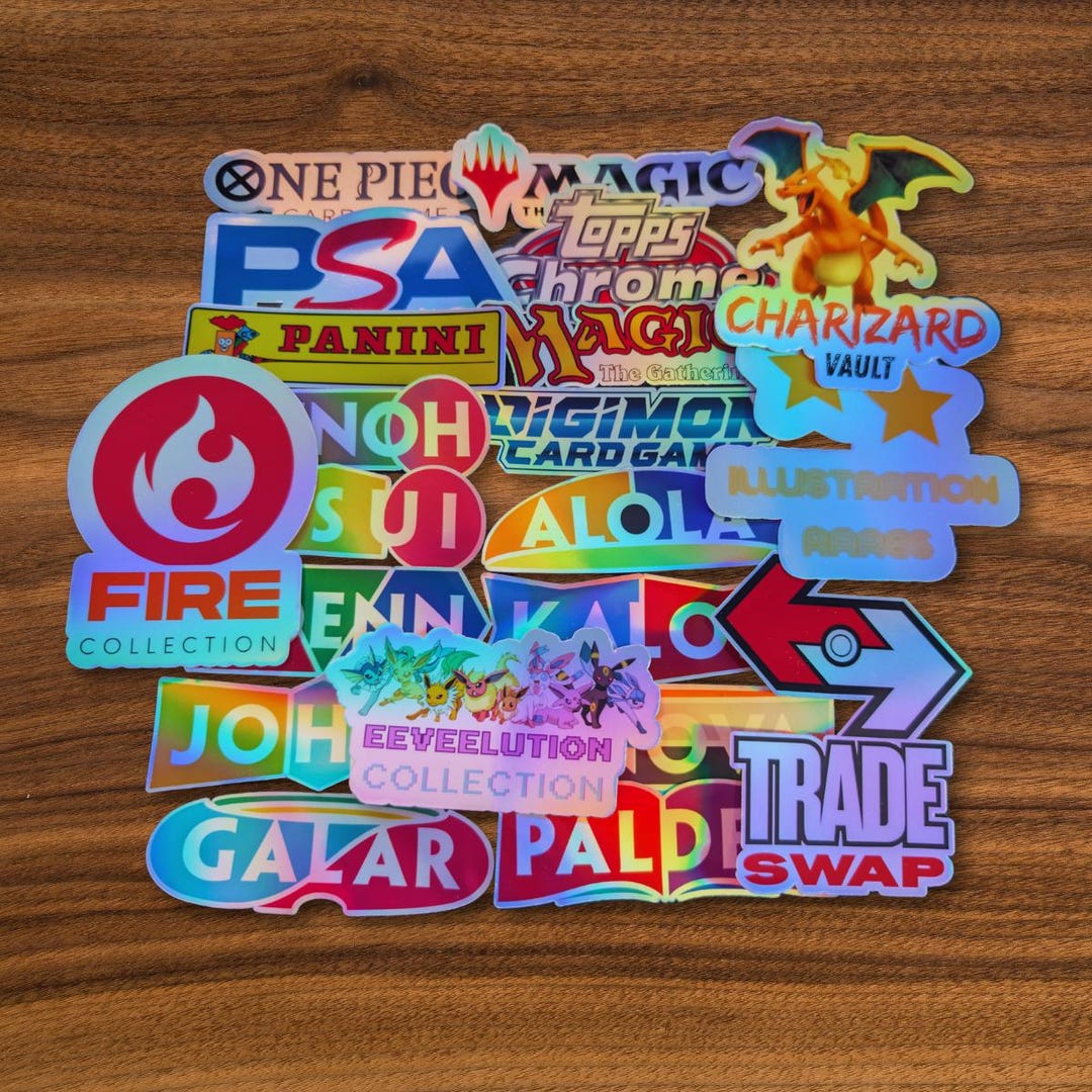 Custom Holographic Binder Stickers: Personalized Trading Card Labels - Etsy