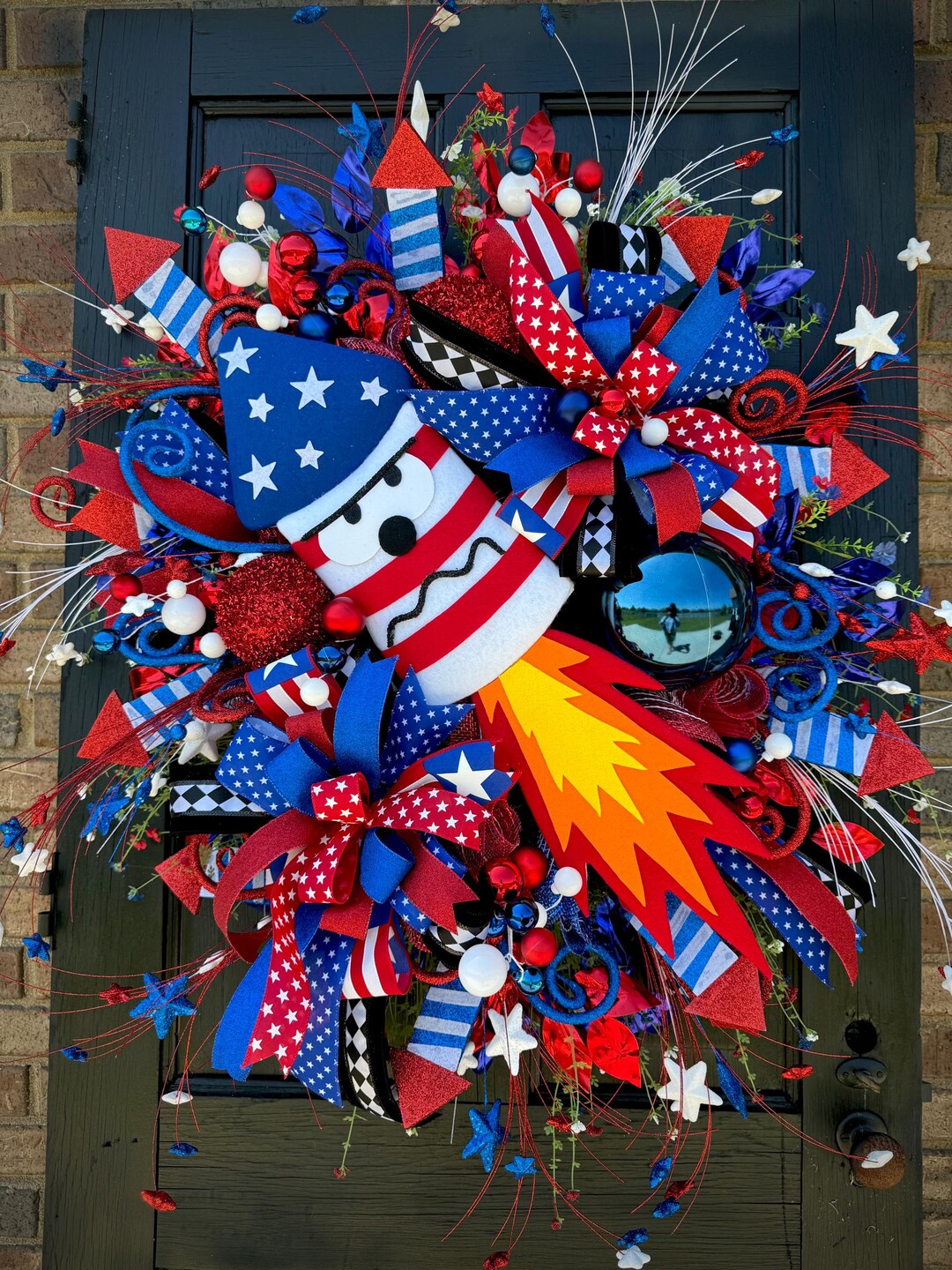 Firework Wreath | 4th of July | Patriotic Front Door Decor | Red White ...