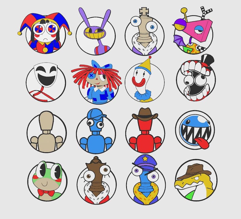 The Amazing Digital Circus - Door Icon Puzzle Kits - Etsy