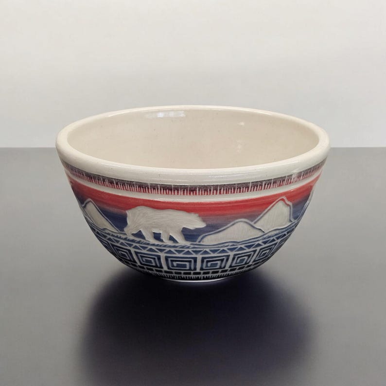 Colorado Carved Bowl Sgraffito Pottery Decorative, Kitchen, Modern ...