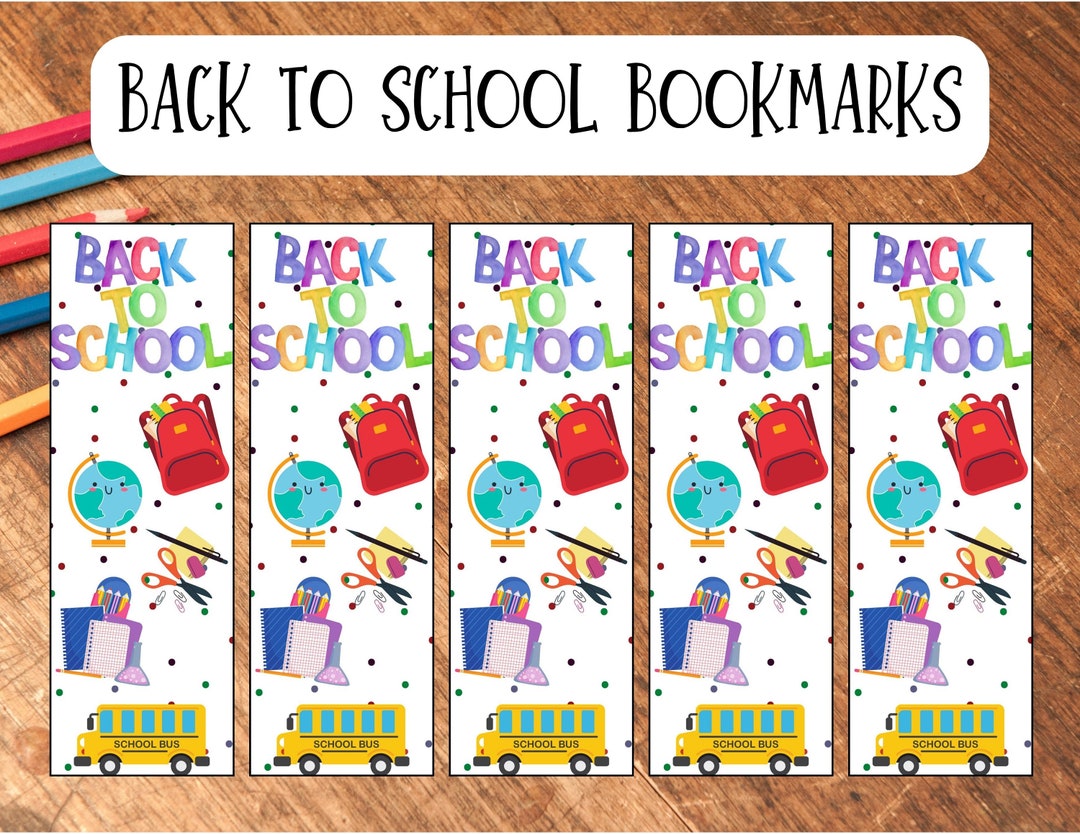 Back to School Bookmark, First Day of School, Printable Bookmark ...