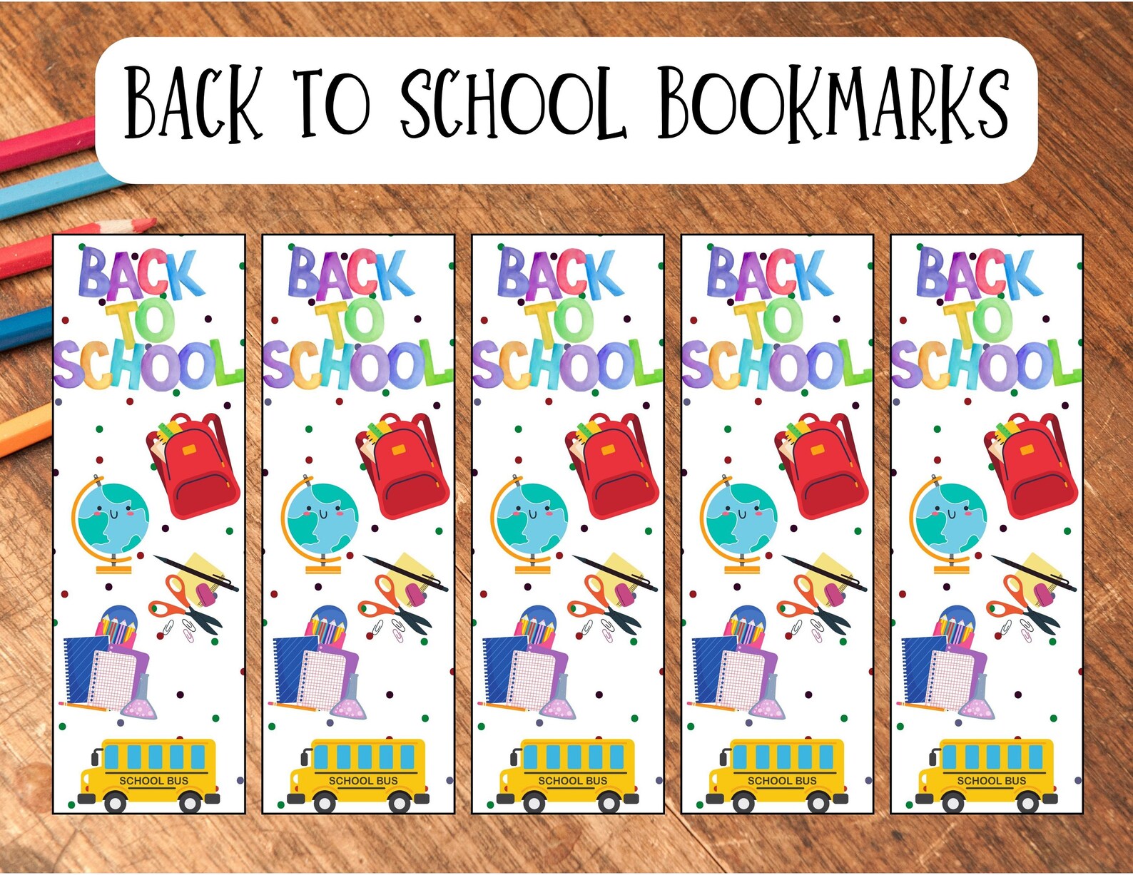 Back to School Bookmark, First Day of School, Printable Bookmark ...