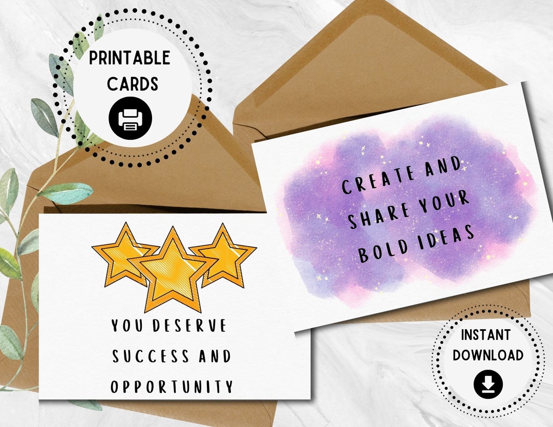 Motivational Cards Printable, Positive Quote Cards, Digital Motivation ...