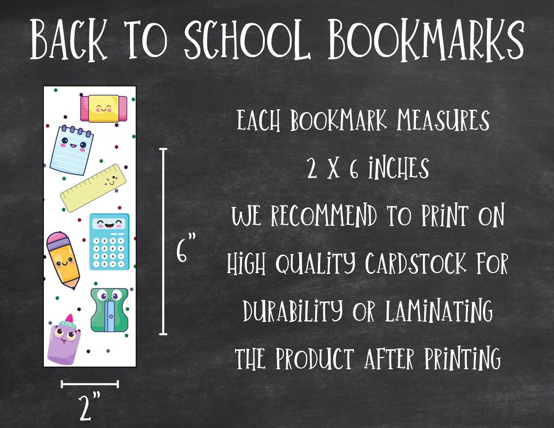 Back to School Bookmark, First Day of School, Printable Bookmark ...