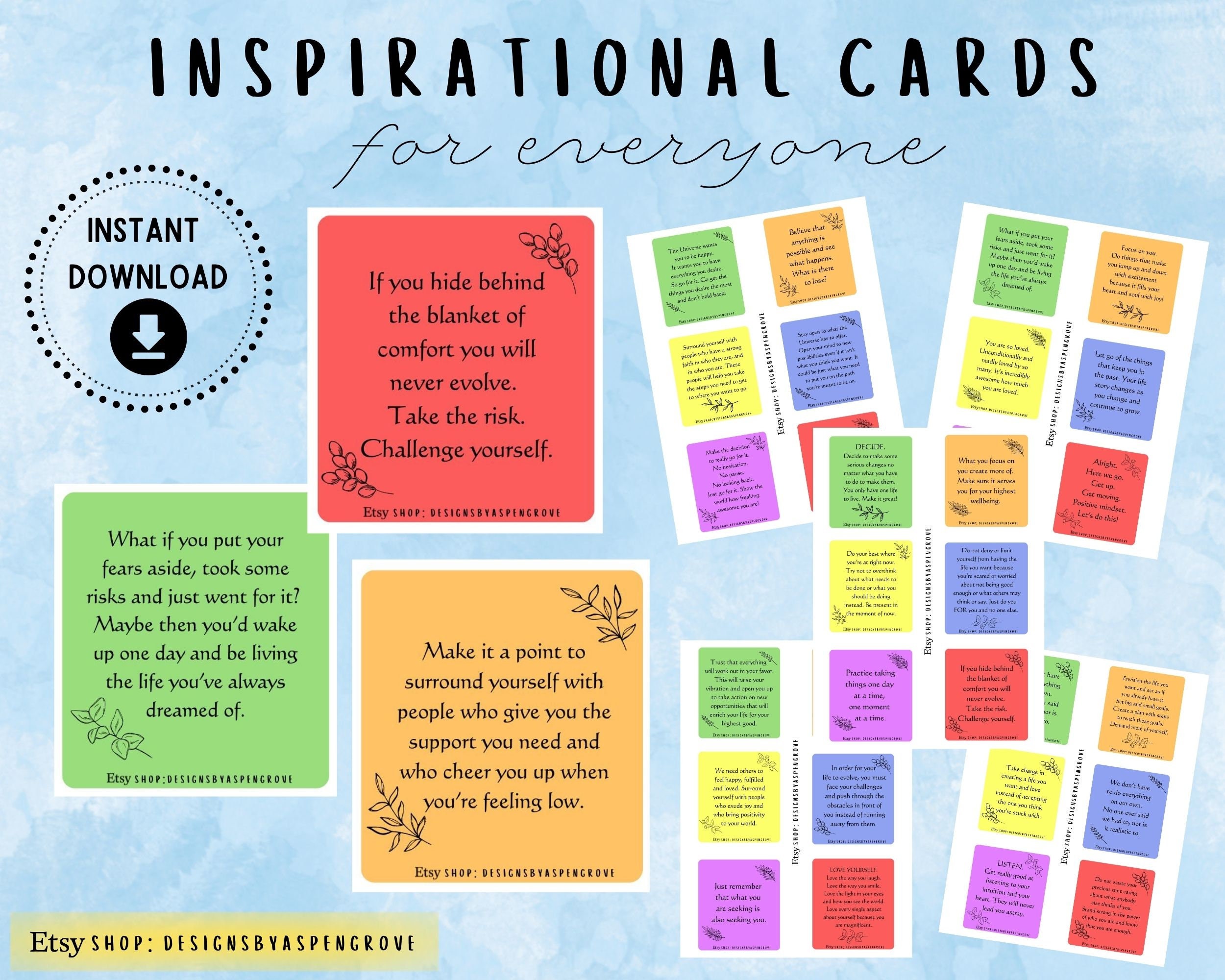 Inspiration Cards, Motivation Cards, Positive Quotes, for Everyone, A ...