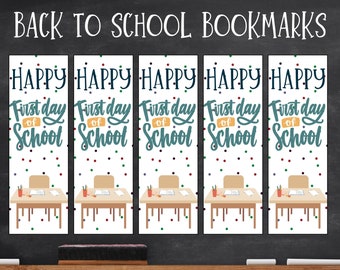 Back to School Bookmark, First Day of School, Printable Bookmark ...
