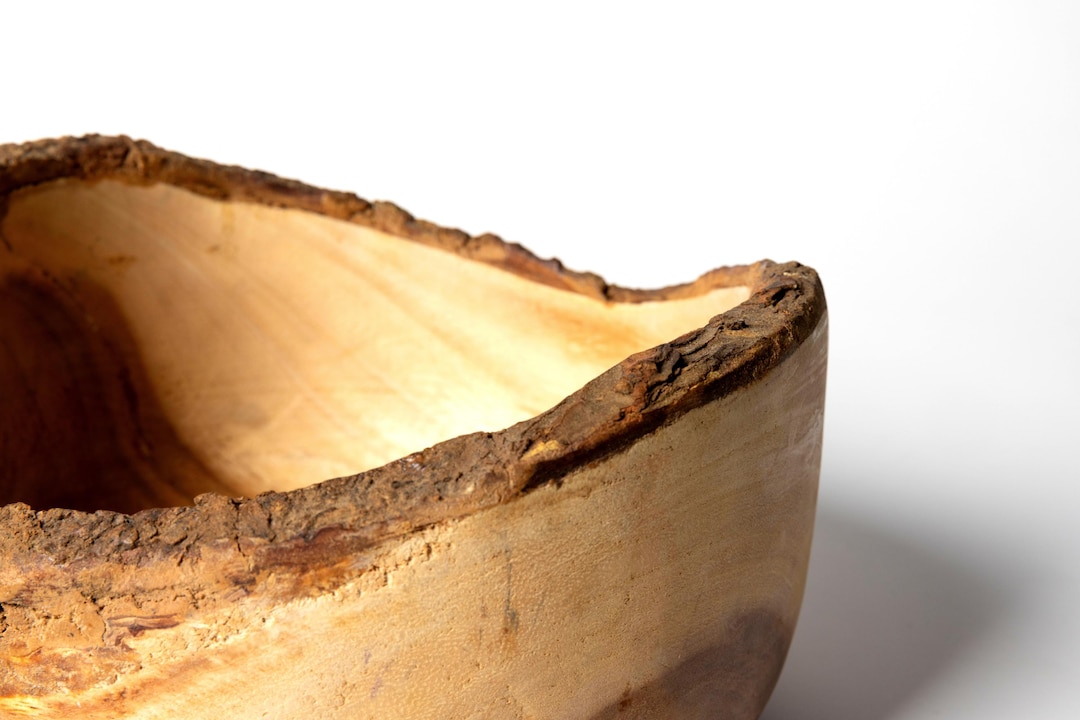 Rustic Live Edge Wooden Bowl – Organic Hand-carved Home Décor - Etsy