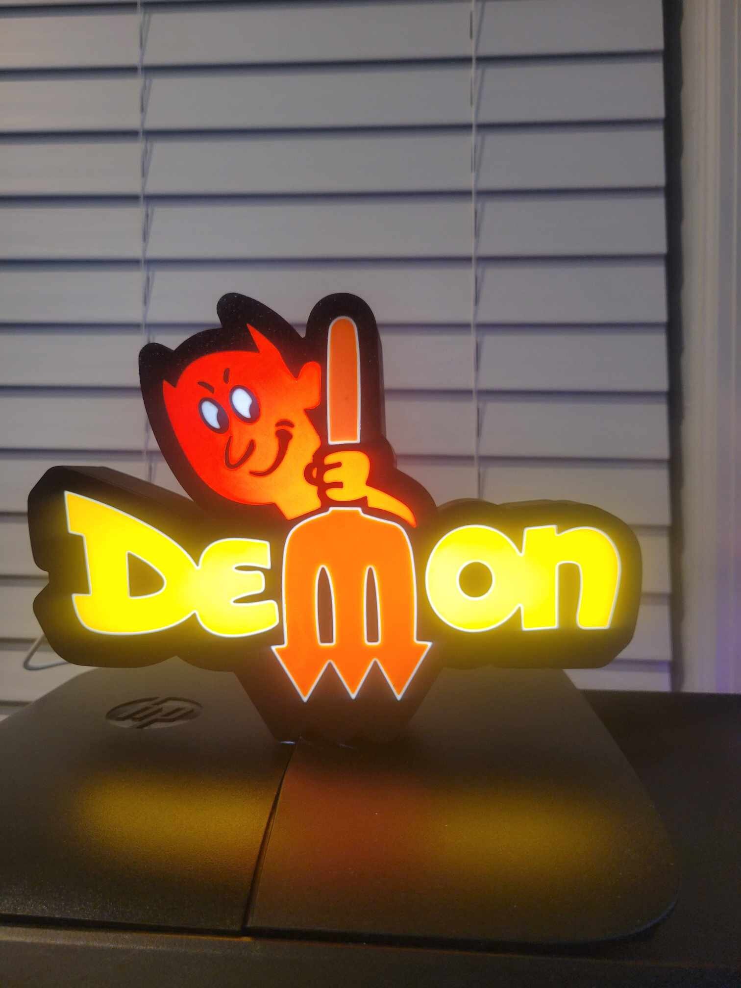Handcrafted Dodge Demon LED Lightbox Accurate 1971 Emblem 3D Print ...