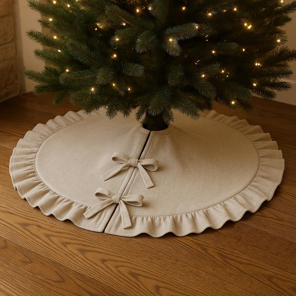 Farmhouse Ruffled Tree Skirt Sewing Pattern: Beginner Flannel (PDF ...