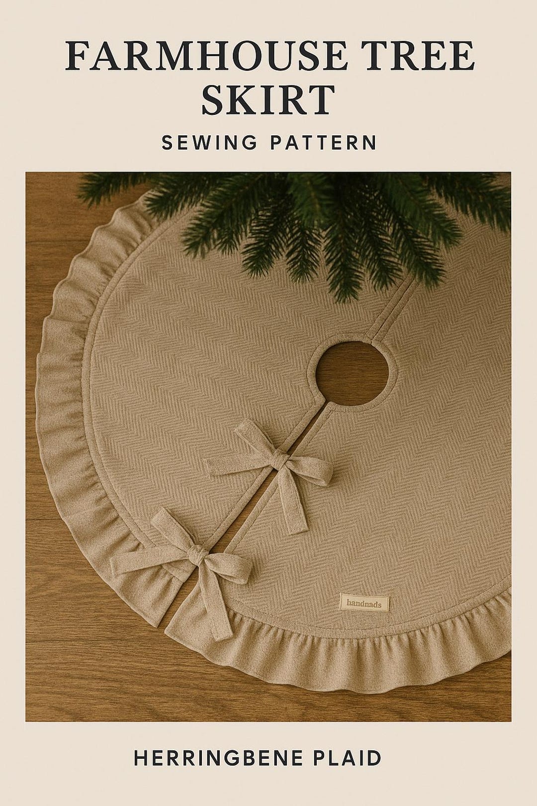 Farmhouse Ruffled Tree Skirt Sewing Pattern: Beginner Flannel (PDF ...