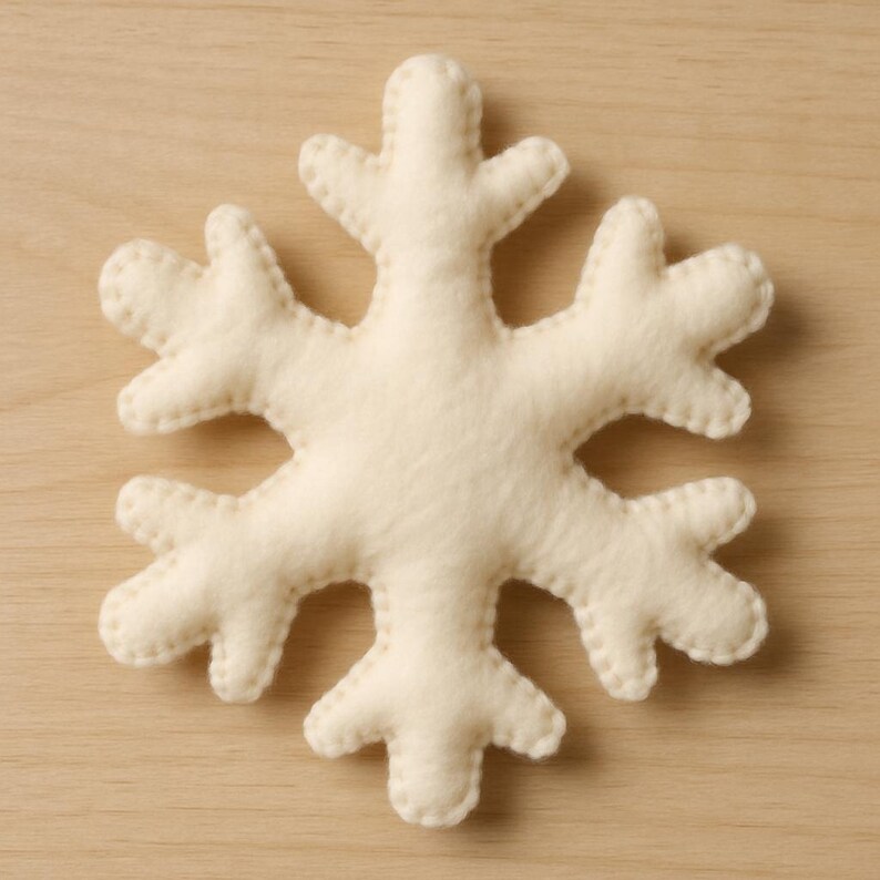Cream Snowflake Plush Sewing Pattern | Beginner Christmas Project (PDF ...