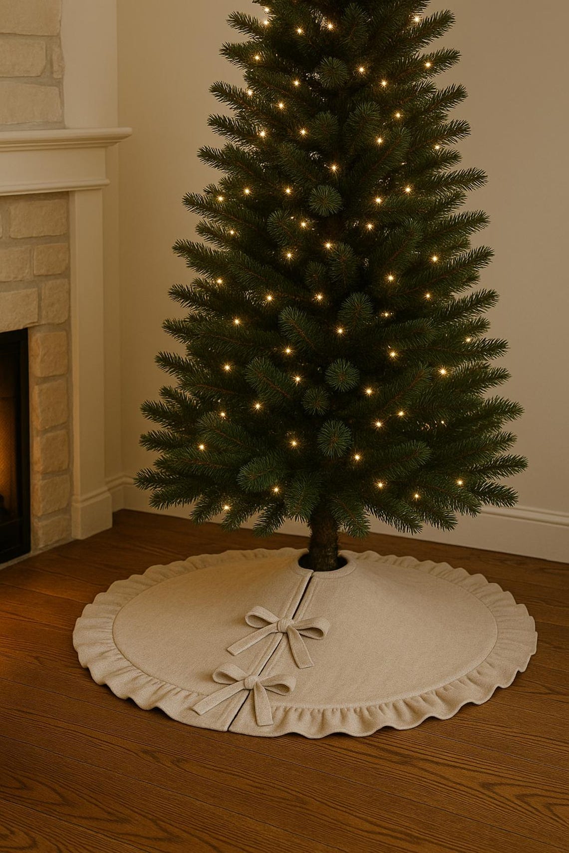 Farmhouse Ruffled Tree Skirt Sewing Pattern: Beginner Flannel (PDF ...