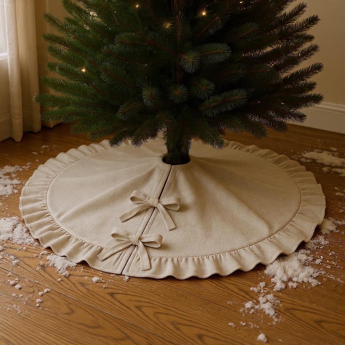 Farmhouse Ruffled Tree Skirt Sewing Pattern: Beginner Flannel (PDF ...